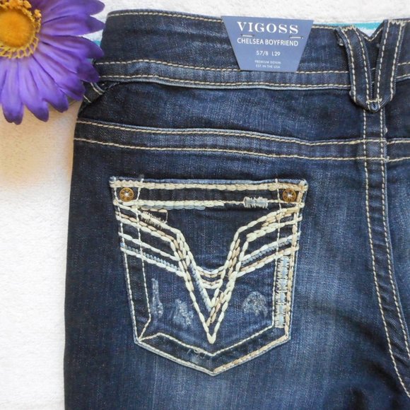 Vigoss | Jeans | New Vigoss Jeans Size 8 Chelsea Boyfriend Denim | Poshmark